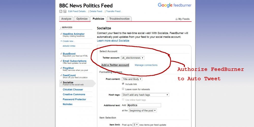 How to Auto Tweet FeedBurner RSS Feeds